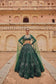 Buy Sahar Fern Green Hand Embroidered Lehenga | Rouje